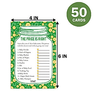 50 Price is Right Baby Shower Game - Funny Questions Bundle Pack - Guess If The Price is Right Baby Shower Game Ideas for Boys, Girls, or Gender Neutral.