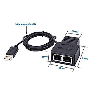 SinLoon RJ45 Splitter Adapter Ethernet Cable Splitter, RJ45 Network Extension Connector,Two Devices Share The Internet at The Same Time,for Router TV Box Camera PC Lapop(1PCS)