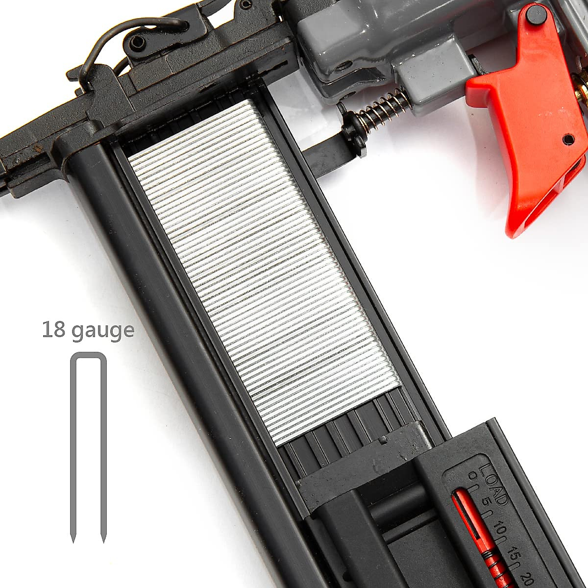 XtremepowerUS 44430 Nail Gun w/300pcs Nails & 200pcs Staples 2-in-1 Brad Nailer Crown Stapler 18 Gauge Nail Gun Pneumatic Air Tools