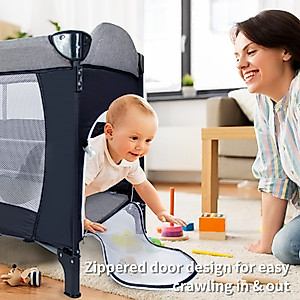 LemoHome 5 in 1 Baby Bassinet Bedside Sleeper,Portable Baby Crib,Rocking Bassinet for Baby,FolableTravel Playard with Bassinet, Mattress, Diaper Changer and Music Mobile for Newborn, Infant, Toddler