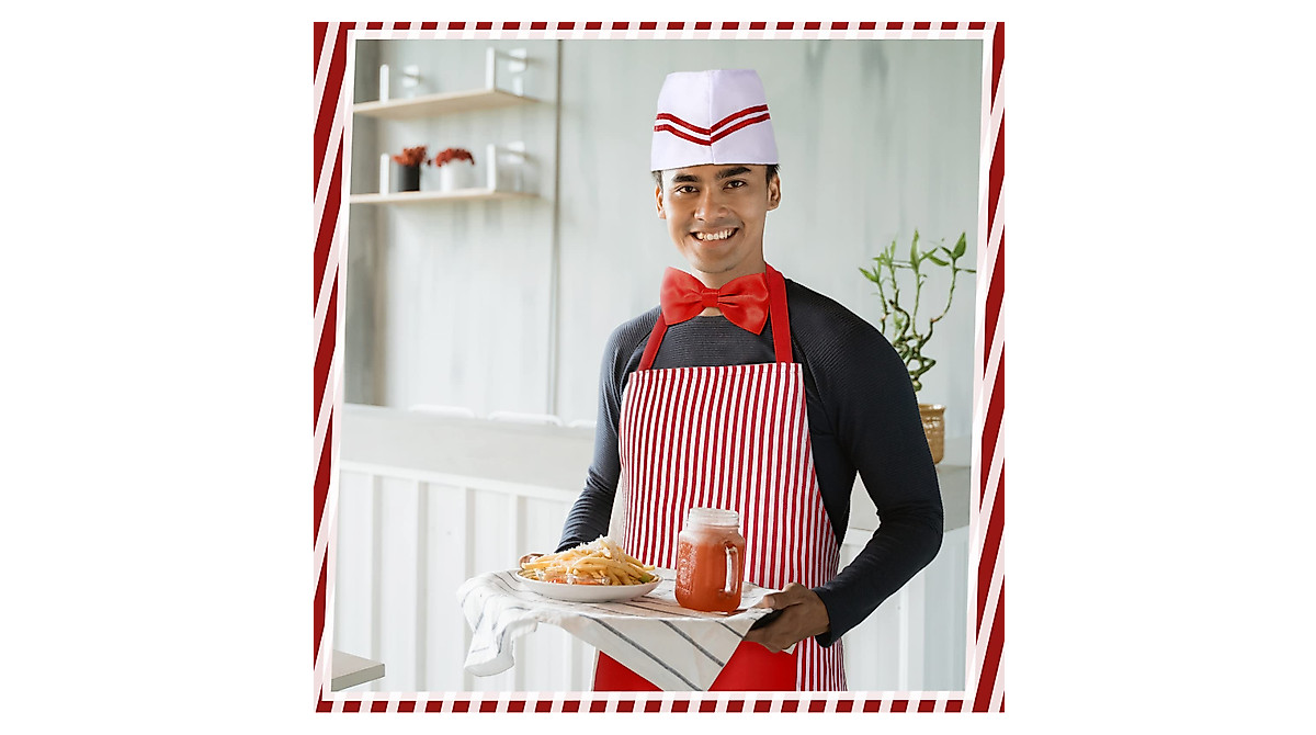 Satinior 1950s Waiter Costume Kits – Retro Movie Night