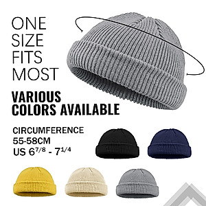 CLAPE Rolled Cuff Watch Cap Swag Beanie Cap Rolled Cuff Harbour Hat Wool Knited Winter Warm Ski Skull Hat Cap for Men Women