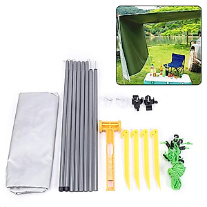 Car Side Awning Rooftop Pull Out Tent Shelter Sunshade w/Storage Bag Instant Shade Portable Shelter for SUV Outdoor Camping Travel 2.8×1.8M
