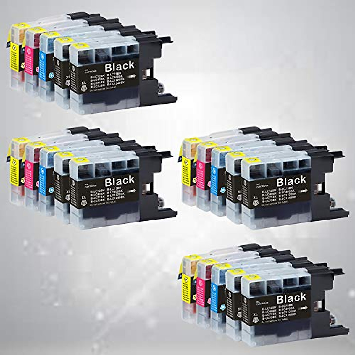 4Benefit (8B/4C/4Y/4M Compatible LC71 LC75 Ink Cartridge Replacement for LC-75 (Set of 20) Work for MFC-J6510DW MFC-J6710DW MFC-J6910DW MFC-J280W MFC-J425W Inkjet Printer