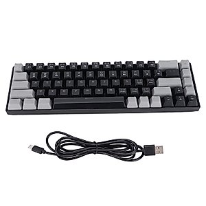 Horoper Computer Mechanical Keyboard, Mechanical Keyboard 68‑Key Red Shaft Green Shaft Dual Color RGB Backlit Gaming Mechanical Keypad (Gray)
