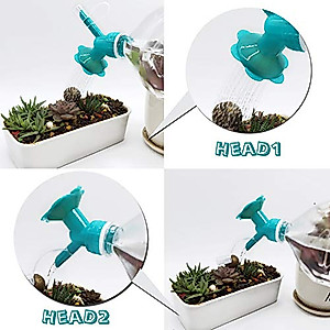 RONYOUNG 8PCS Plastic Dual Head Bottle Cap Sprinkler, Bottle Watering Spout Bonsai Watering Can for Indoor Seedlings Plant, Garden Tool (Blue，Gray,White and Apricot)