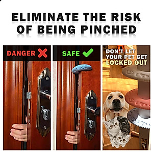 Happlife Finger Pinch Guard (Pack of 6) - Durable Silicone Door Stopper - Prevent Slamming Door Stoppers - Prevent Door Finger Pinch lnjuries - Door Stopper Finger Pinch Guard, White Blue Pink