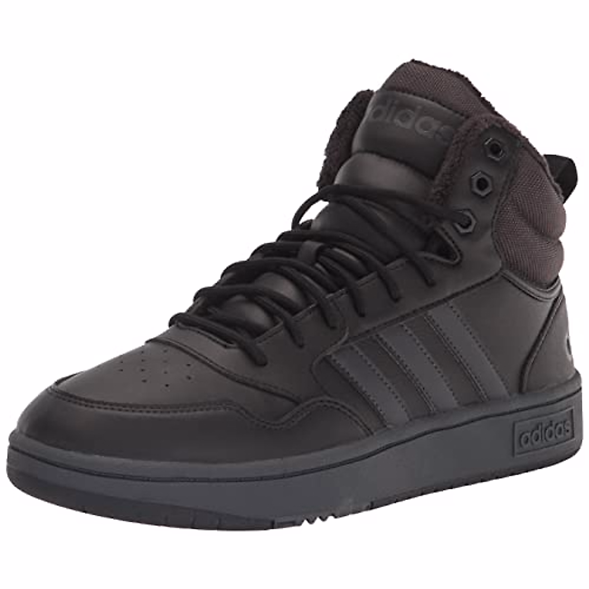 adidas Men's Hoops 3.0 Mid Basketball Shoe, Black/Carbon/White, 12