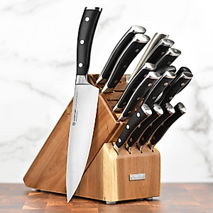 Wusthof Classic Ikon 16 Piece Knife Set with Acacia Block