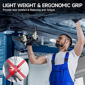 WORKPRO Cordless Impact Wrench 1/2 inch, 20V Brushless Impact Gun, High Torque 370 Ft-Lbs (500N.M), Variable Speeds, with 4.0 Ah Battery, Fast Charger, 4 Impact Sockets and Storage Case