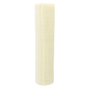 CleverDelights 14" Ivory Burlap Roll - Finished Edges - 10 Yards - Jute Burlap Fabric