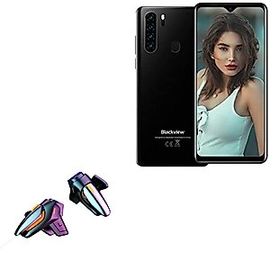 BoxWave Gaming Gear for Blackview A80 Plus (Gaming Gear by BoxWave) - Touchscreen QuickTrigger, Trigger Buttons Quick Gaming Mobile FPS for Blackview A80 Plus - Jet Black