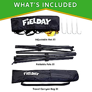 JOYIN Badminton Pickleball Net, 17 Ft Adjustable Portable Net for Junior Tennis, Kids Volleyball & Soccer Tennis, and Backyard Games - Easy Setup Sports Net with Poles (17 ft)