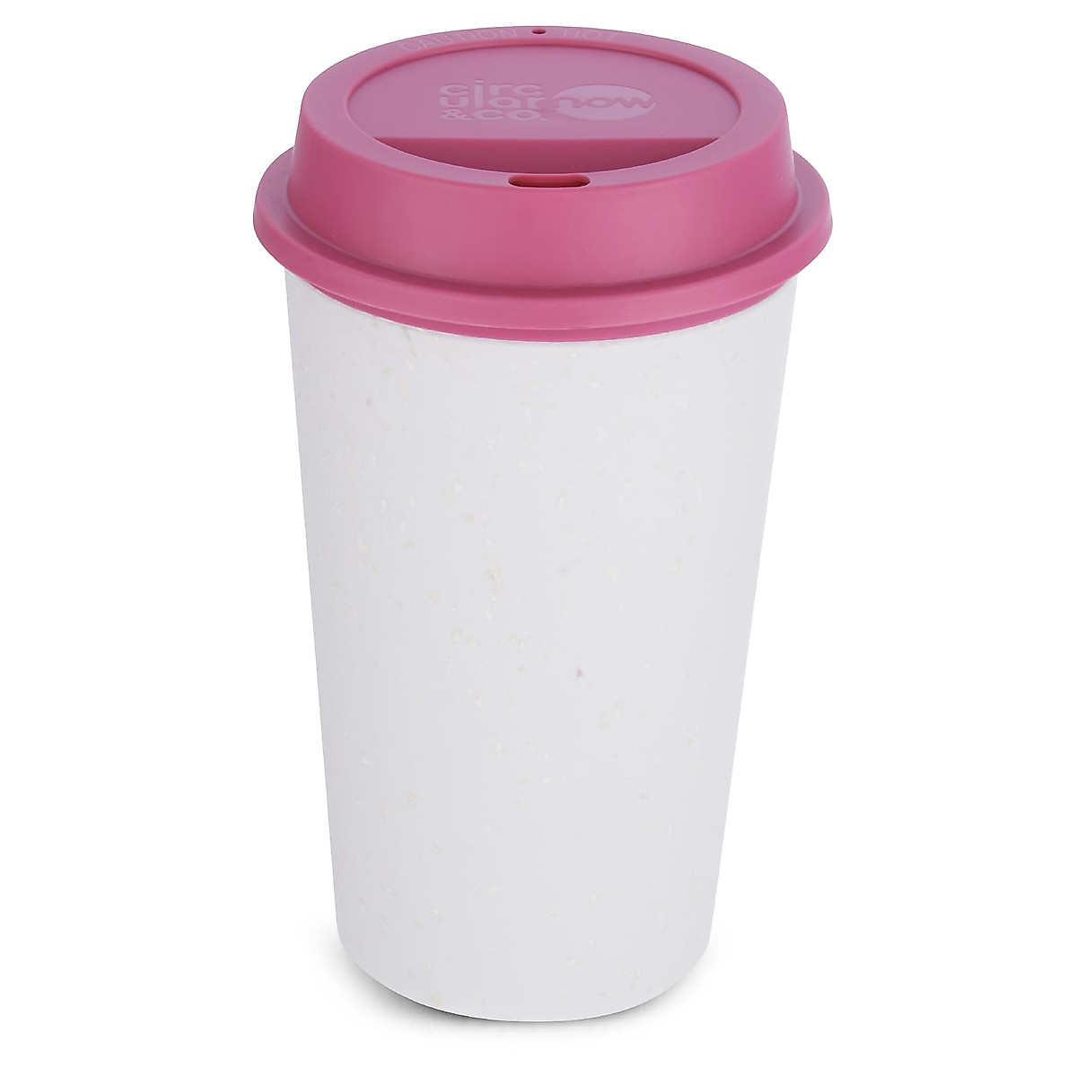 Circular and Co Reusable Now Coffee Cup - World's First Cup Made from Recycled Cups - Traditional Design - Sustainable, Insulated - 340ml/12oz (Chalk, Lotus Pink)