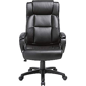 Lorell Soho High-Back Leather Executive Chair, Black
