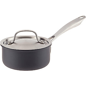 Cuisinart GG19-14 GreenGourmet Hard-Anodized Nonstick 1-Quart Saucepan with Cover, Black/Stainless