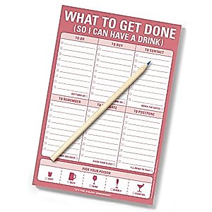 Knock Knock What to Get Do (So I Can Have a Drink), To Do List Note Pad, 6 x 9-inches