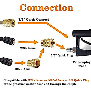 Zebby 20 FT Pressue Washer Telescopic Wand Lance Kit with Power Washer Extension, Adapters, Spray Nozzle Tips, Pivoting Coupler and Support Belt, 4000 PSI