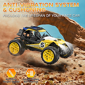 PKX 1:12 Large Remote Control Truck,12MPH (20KPH) High Speed Off-Road Monster Truck for Boys & 2 Batteries and LED Headlights, All Terrain 2.4 GHz Remote Control Car for Kids, Hobby RC Cars Toys Gifts