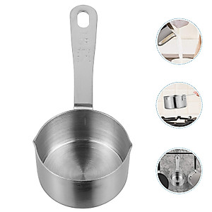 DOITOOL Steel Thickened Sauce Pan with Long Heatproof Handle Metal Milk Pan Kitchen Cookware for Milk Sauce Pasta Noodles Chocolate 80ml