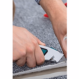 Zeluga DHB100BP 100 pieces Utility Deep Hook Blades with Round Hole Carbon Steel Hook Razor Blades Knife Blades for Roofing and Carpet