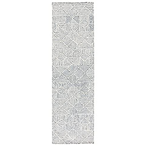 Safavieh Abstract Collection 2'3" x 6' Grey/Ivory ABT763F Handmade Wool Runner Rug