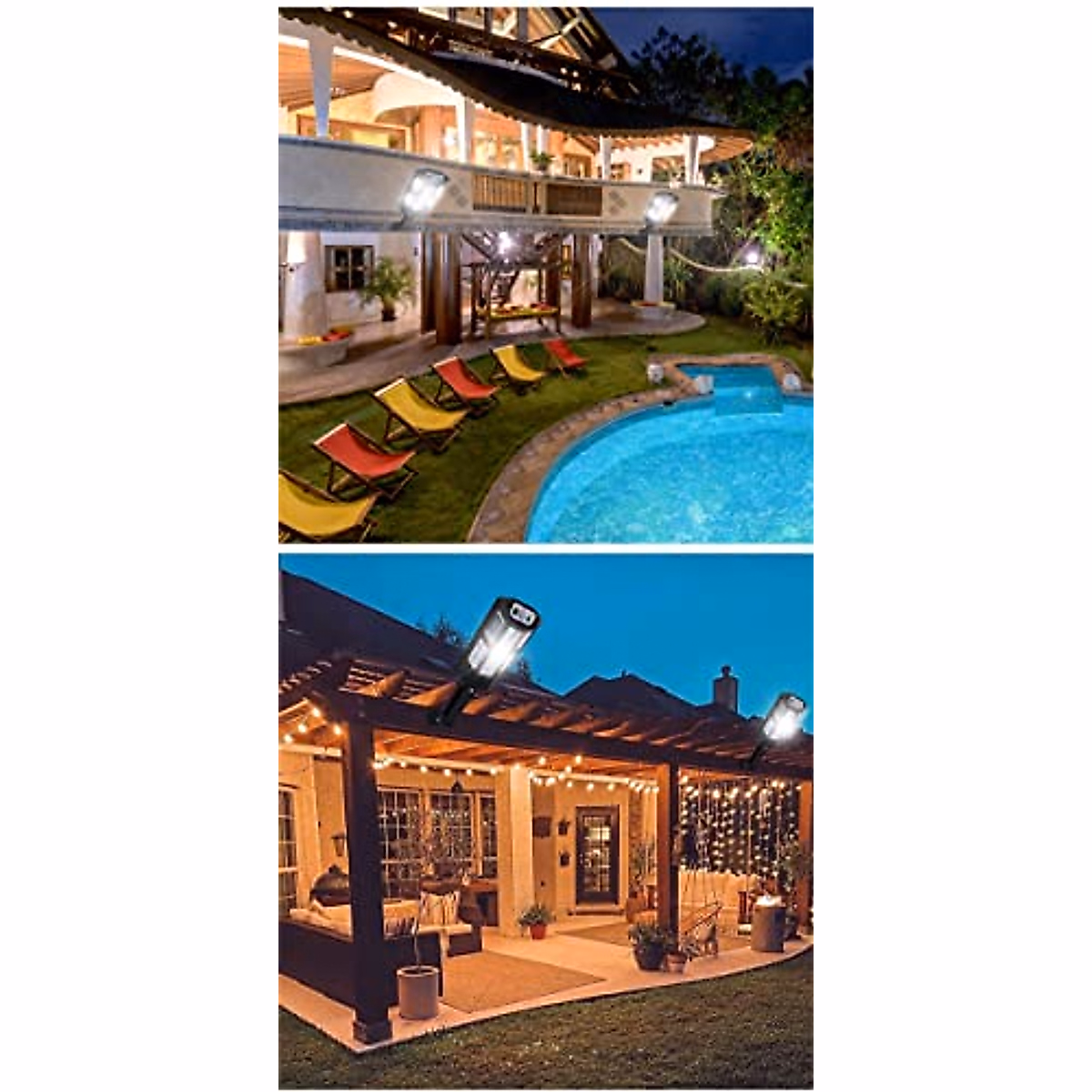 LED Outdoor Solar Street Light,with Remote Control & PIR Motion Sensor,Dusk to Dawn Security LED Street Light Solar for Square, Yard, Garden,Basketball Court,B