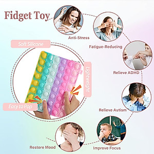 UOYHXQ Girls Toys - Pop Shoulder Purse, Rainbow Girls Purse Fidget Toy for Girls 4-12, Fidget Purse School Supplies, Push Bubble Fidget Toy Birthday Return Gift for Girl