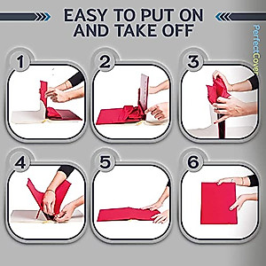 3 Pack Stretchable Book Covers - Red Color Durable, Washable, Reusable and Protective Jackets for Hard Cover Schoolbooks and Textbooks - by PerfectCover (3-Pack, Red)