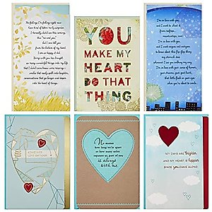 Hallmark Love Card Assortment, New Relationship/Miss You/Time Apart/Just Because (6 Cards with Envelopes)
