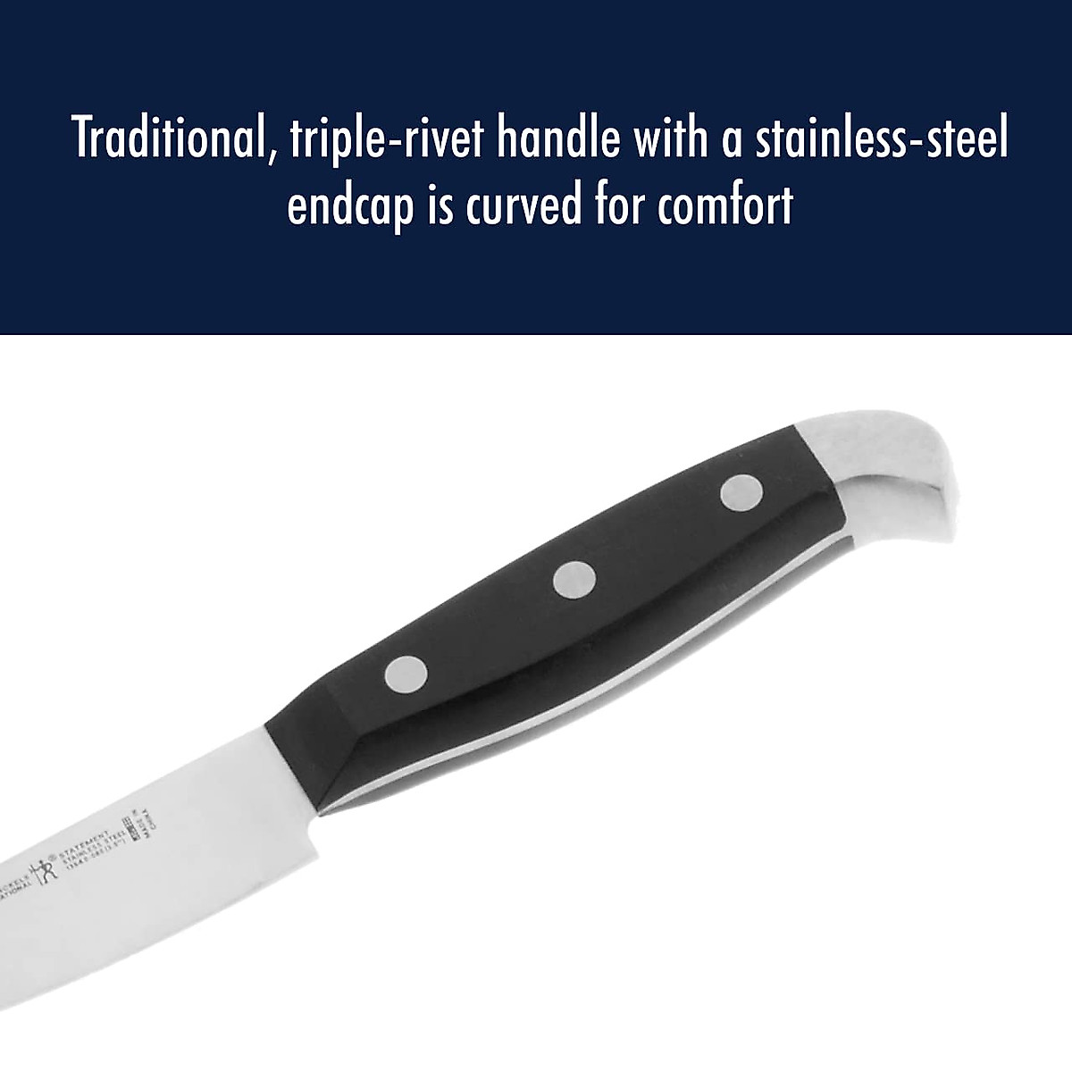 HENCKELS Statement Razor-Sharp 5-inch Compact Chef Knife, German Engineered Informed by 100+ Years of Mastery, Black/Stainless Steel