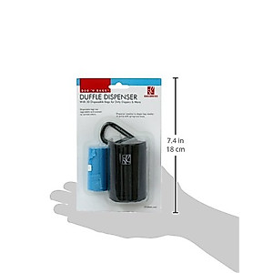 J.L. Childress Bag 'N Bags, Portable Fabric Duffel Dispenser and Waste Bag Refill, Easily Hooks to Stroller or Diaper Bag, Includes 30 Disposable Bags, Black