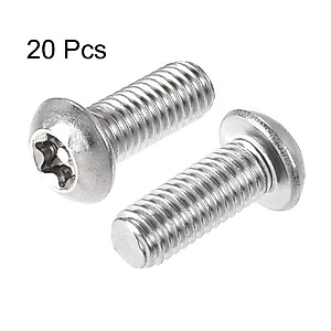 uxcell M8x20mm Torx Security Machine Screw, 20pcs Pan Head Screws Inside Column, with T40 L-Type Wrench, 304 Stainless Steel Fasteners Bolts
