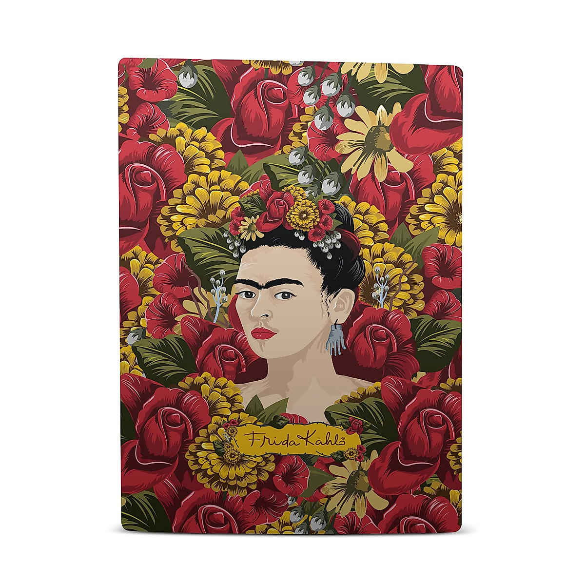 Head Case Designs Officially Licensed Frida Kahlo Portrait Pattern Floral Vinyl Faceplate Gaming Skin Decal Compatible With Sony PlayStation 5 PS5 Digital Edition Console and DualSense Controller