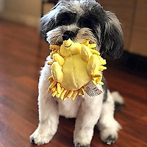 Snuggle Puppy Tender-Tuffs Tiny - Yellow Hedgehog Stuffed Plush Dog Toy with Squeaker - Small Breed Stuffed Cuddly Soft Toy