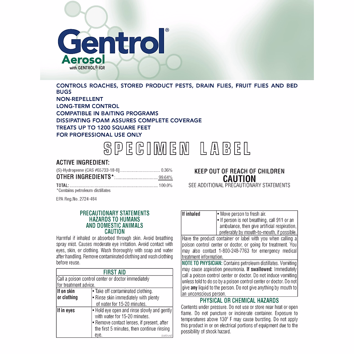 Zoecon Gentrol 16oz Aerosol + Disposable Gloves