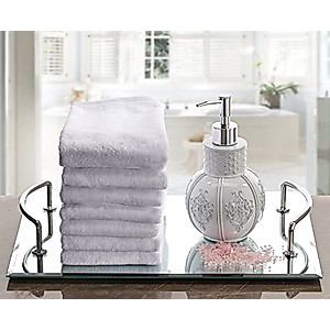 Creative Scents Cotton Fingertip Towel Set - 4 Pack - 11 x 18 Inches Decorative Extra-Absorbent and Soft Terry, Small White Hand Towels for Bathroom and Powder Room, Guest and Housewarming Gift