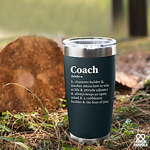 Coach Noun Definition Vacuum Insulated Tumbler Navy Coach Gifts Sports Team Manager Office Boss Appreciation Inspirational Stainless Steel With Removable Lid Drinkware (20 oz)
