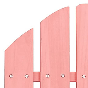 Tidyard Patio Adirondack Chair with Ottoman Solid Fir Wood Pink Outdoor Fire Pit Chair Wooden Garden Armchair for Porch Pool Lawn Deck Backyard Balcony Outdoor