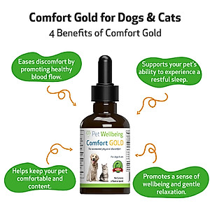 Pet Wellbeing Comfort Gold for Dogs - Natural Pain Relief for Canines - 2 oz (59ml)