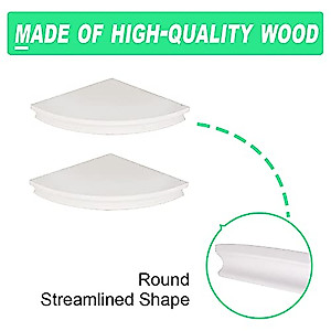 Coral Flower Wall Mounted Floating Shelves, Set of 2, Display Ledge, Classic Rack for Room/Kitchen/Office, White