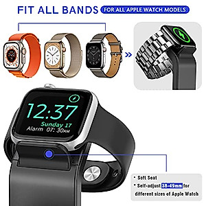 OLEBR Charging Station for Apple Multiple Devices, 3 in 1 Fast Charger Station Dock for iPhone Series 14/13/12/11/X/8 Plus, Charger Stand for iWatch Ultra 8 7 6 SE 5 4 3 2 1 with Adapter(Black)