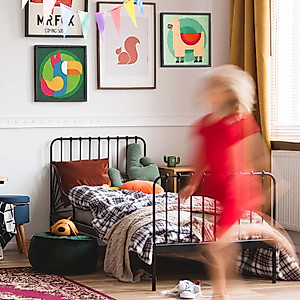 Arteza Kids Paint by Numbers Kit, 10 x 10 Inches, Pre-Printed Animal Canvas Painting Kit with 2 Canvases, 24 Acrylic Paint Pots, 3 Paintbrushes, Art Supplies for Developing Hand-Eye Coordination