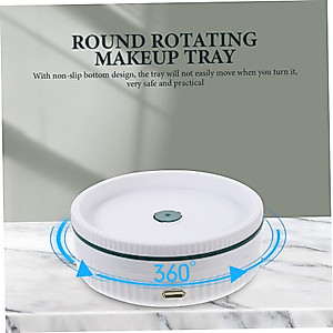 Zerodeko Rotating Spice Rack Kitchen Holder Makeup Holder Round Rotating Organizer Tray Cabinet Organizer Plastic Serving Tray Kitchen Seasoning Holder White pp to Rotate Desktop Food