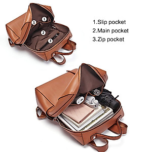 BOSTANTEN Genuine Leather Backpack Purse for Women Fashion Backpack Casual College Shoulder Bag Travel Backpack