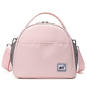 Lunch Bag Insulated Cooler Bag for Women Nylon Waterproof Lightweight Lunch Box Organiser (Pink)