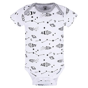 Gerber Baby Boys 5-Pack Short Sleeve Variety Onesies Bodysuits Space 3-6 Months