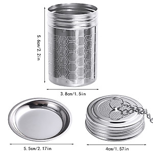 2 Pack Tea Strainers for Loose Tea 304 Stainless Steel Tea Infuser Mesh Loose Leaf Tea Steeper Tea Diffuser with Chain Hook and Threaded Lid for Black Tea, Spices and Seasonings