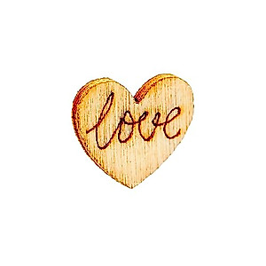 Juvale 200 Pack Engraved Wood Heart Table Confetti, Small Wooden Hearts for Crafts, Wedding, Valentines Decor (Love)