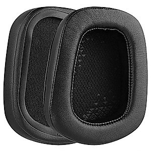 GEEKRIA QuickFit Replacement Ear Pads for Logitech G533, G633, G635, G933, G935 Headphones Ear Cushions, Headset Earpads, Ear Cups Cover Repair Parts (Black)